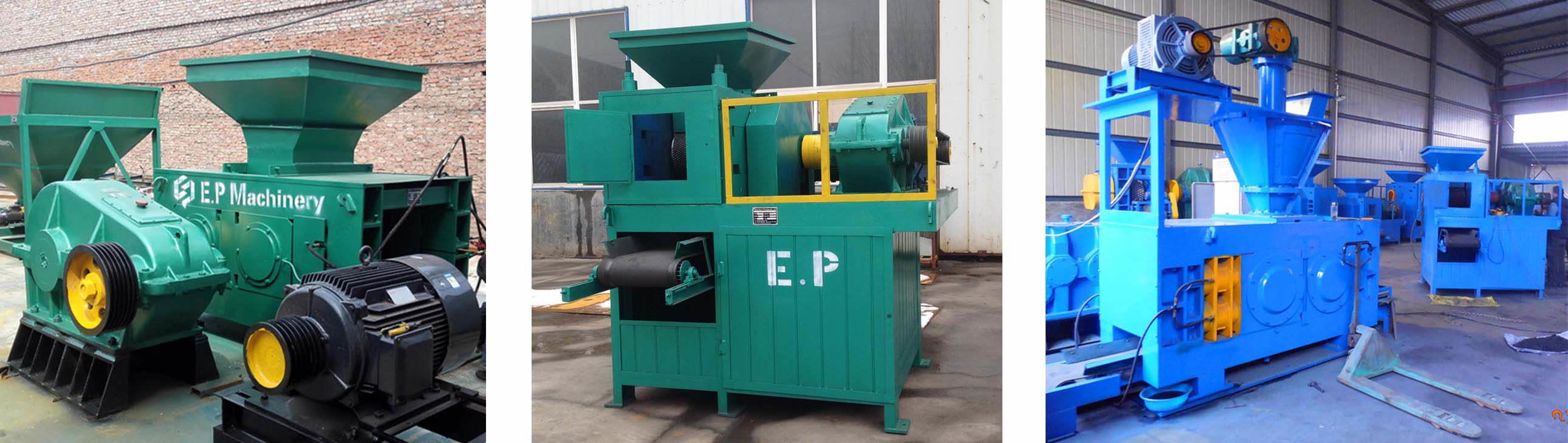 Roller type briquette machine for making lignite briquettes. – E.P ...